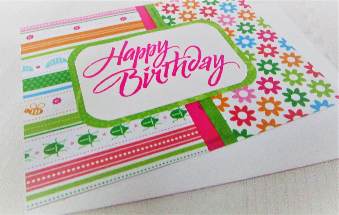 Handmade Happy Birthday Card. Hand Stamped and Embossed. Layered Paper ...