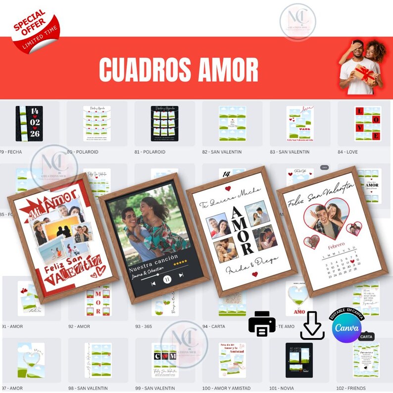 Valentine's Day Canva Templates Bundle | Editable Valentine's Kit | 3D ...
