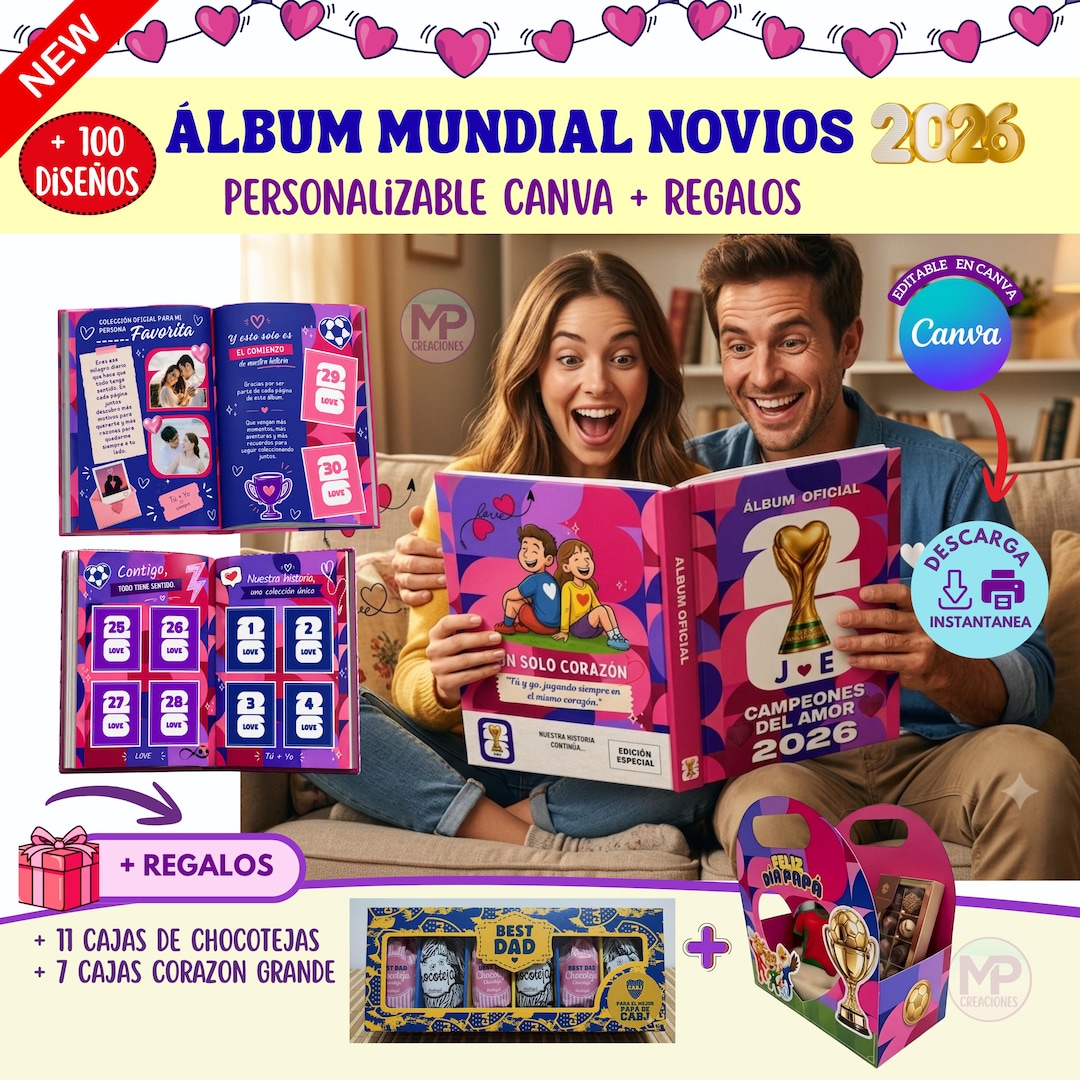 World Album Boyfriends 2026 Editable Canva | Love Cup Scrapbook ...