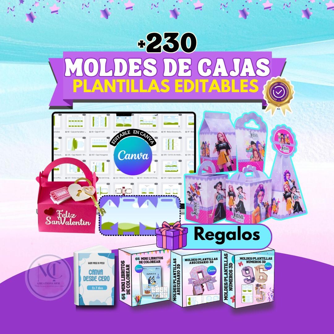 230+ Editable Party Box Templates in Canva | Box Templates for Sweets ...