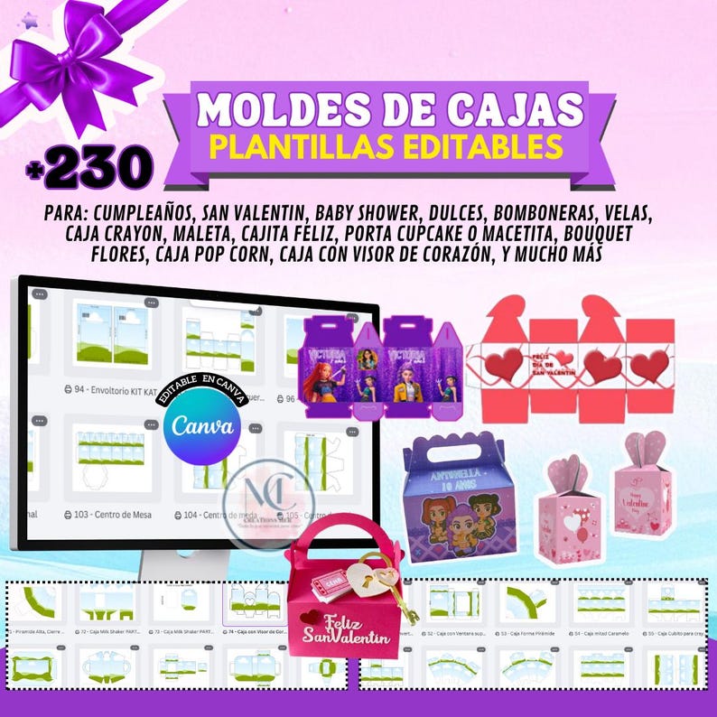 230+ Editable Party Box Templates in Canva | Box Templates for Sweets ...