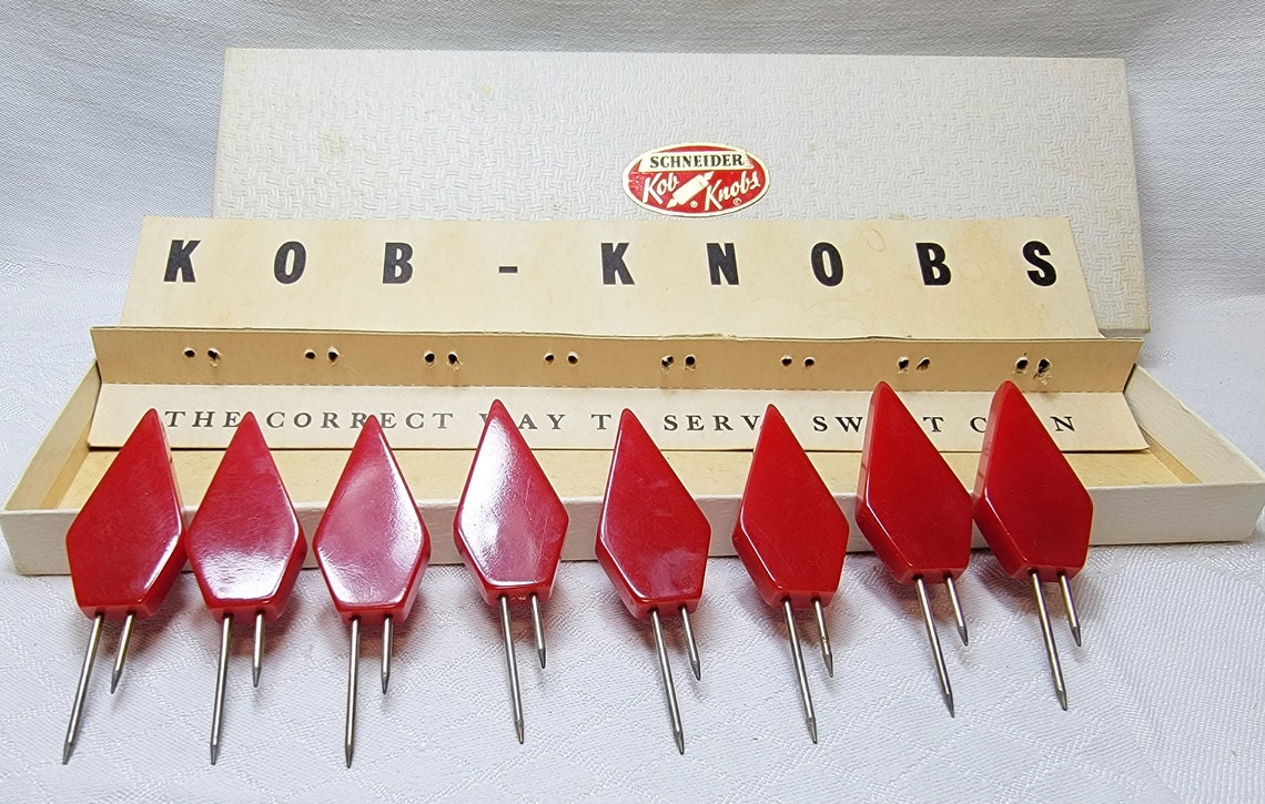 Art Deco Kob-knobs 1930's Bakelite Corn Cob Serving Eating - Etsy