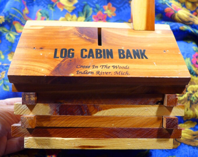 Funky Cedar Log Cabin Bank Indian River Michigan Very Cool Home Decor ...