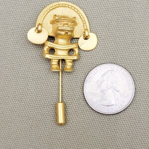 Amazing Pre Columbian Replica Inca Stick Pin 24k Gold Plated With Original Bag and Card Inca ...