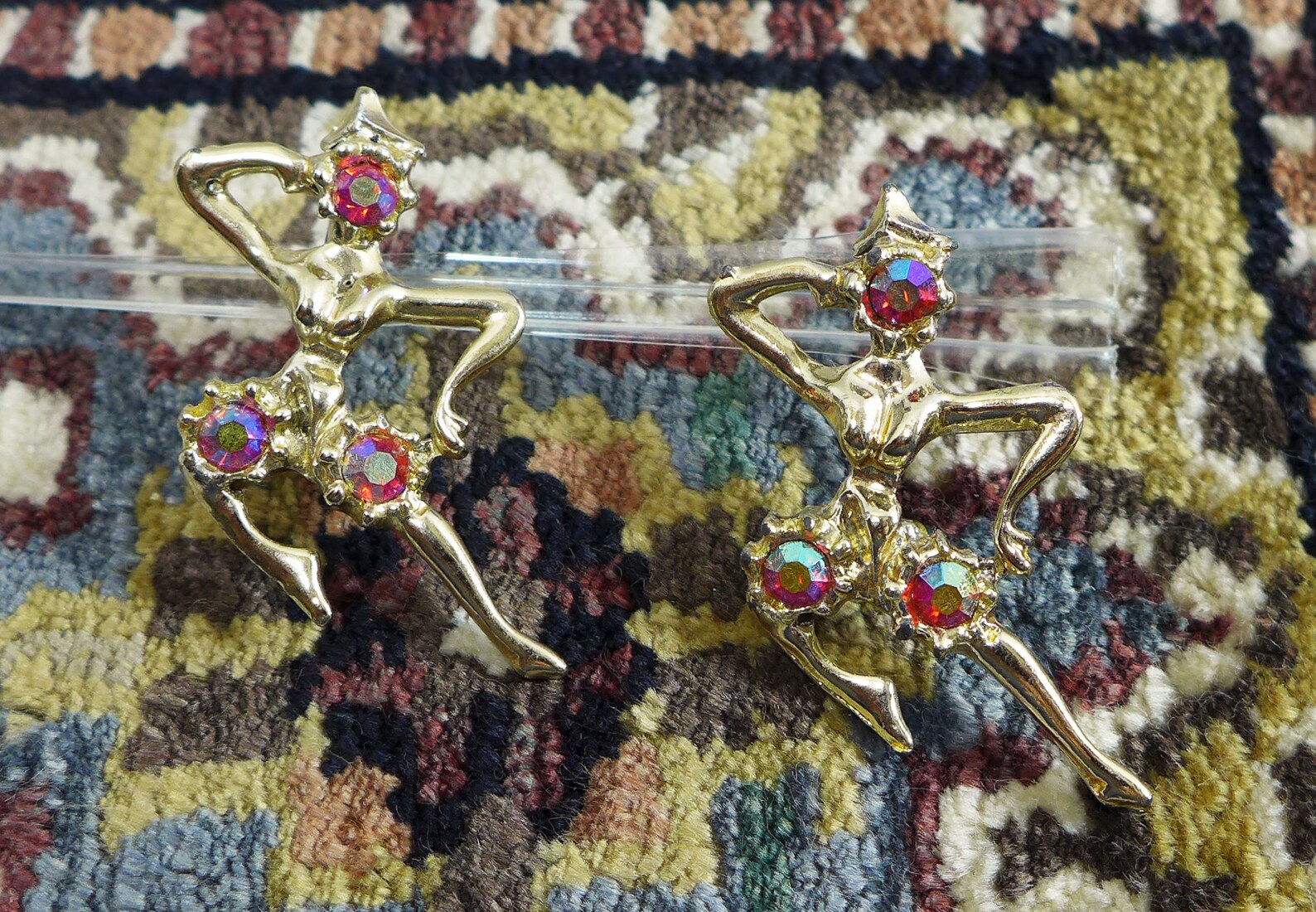 Too Cute Scatter Pins Oriental Dancers Gold Brooch Pin AB - Etsy