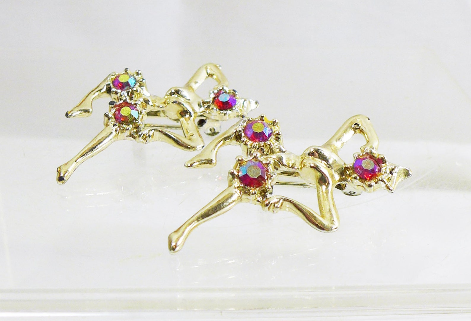 Too Cute Scatter Pins Oriental Dancers Gold Brooch Pin AB - Etsy