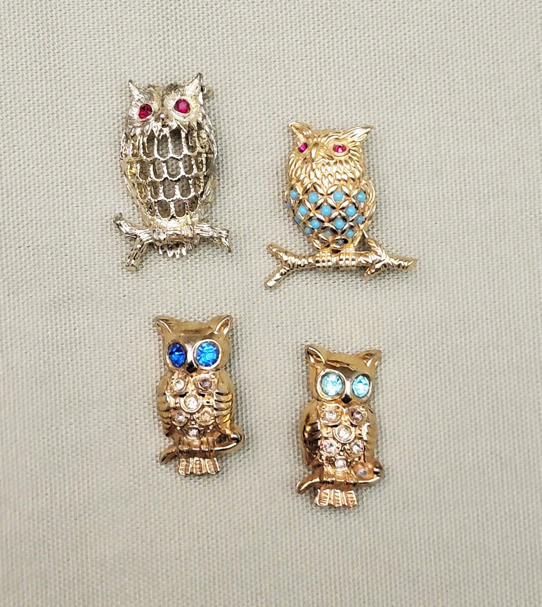 Owl Brooch Pin Ciner Gerry's Small Scatter Pins Collar Hat Scarf Pins ...