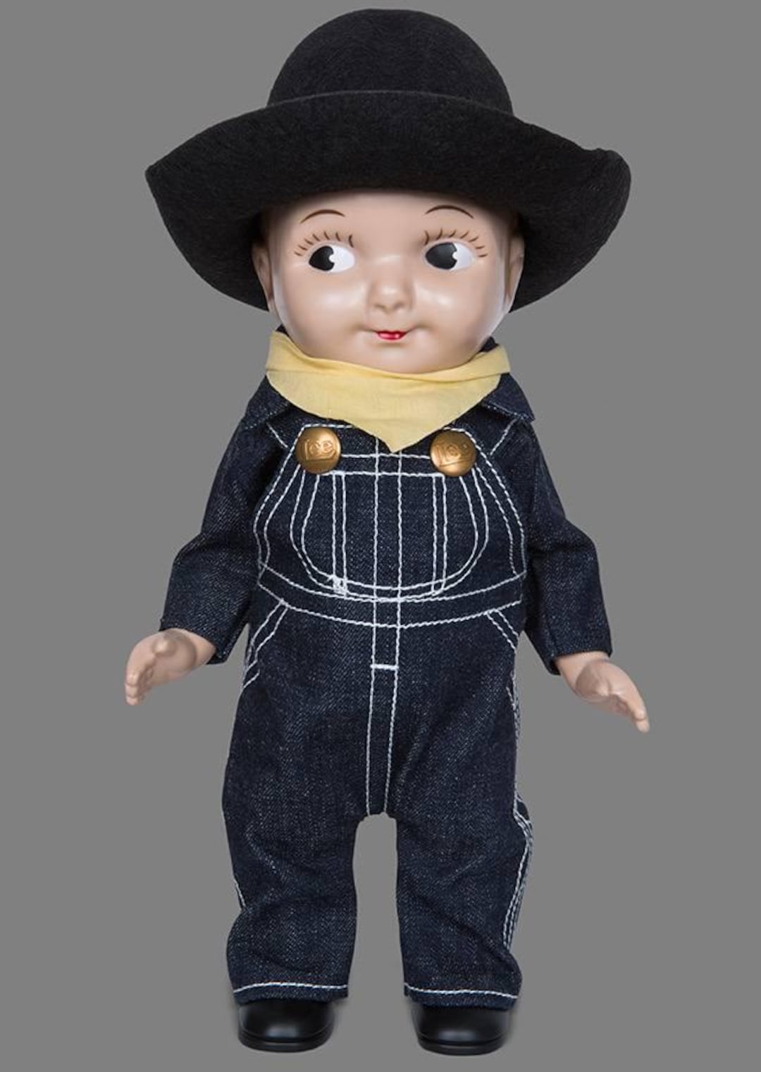 Vintage Buddy Lee Cowboy Doll in Denim Overalls Full Package With Box ...