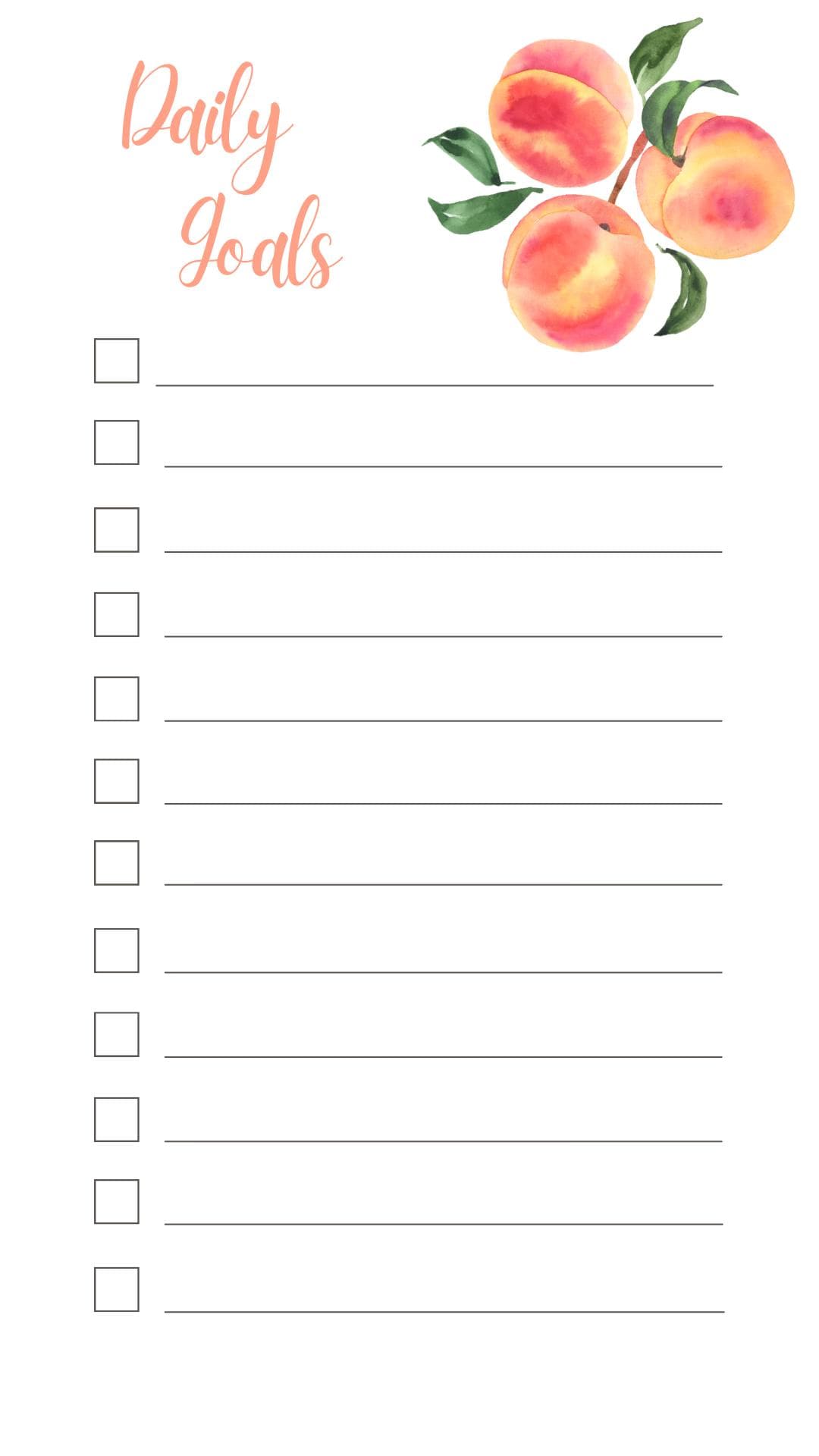 Daily Goals Peach To-do List Printable - Etsy