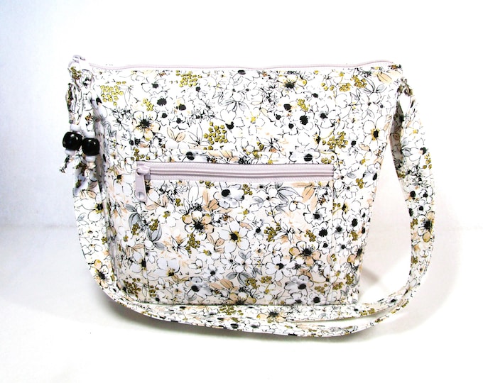 New Spring Floral Cross Body Washable Fabric Purse Inside Zippered ...