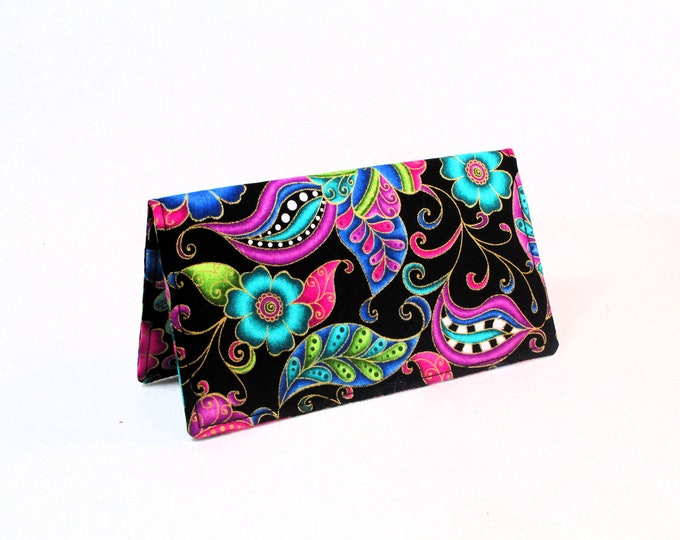 Modern Paisly Fabric Checkbook Cover Washable Check Protector Fast Free ...