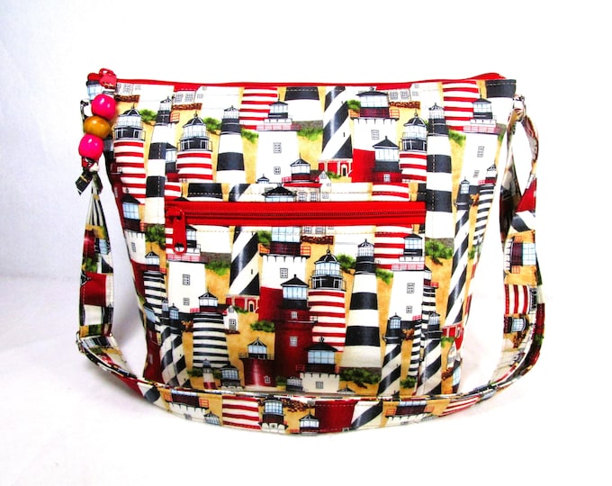 Lighthouses Cross Body Large Fabric Purse Women's Adjustable Strap ...