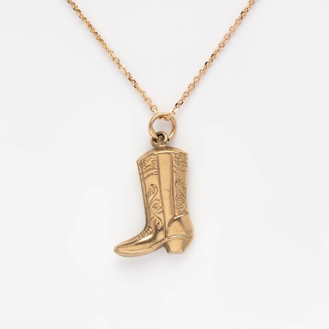 Cowboy Boot Gold Necklace, Fun Cowgirl Boot Necklace, Western Boot ...