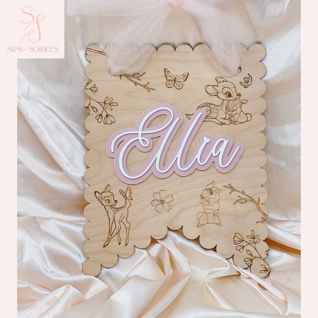 Bambi Banner | Wooden Banner |personalized Room Decor| Nursery Decor - Etsy