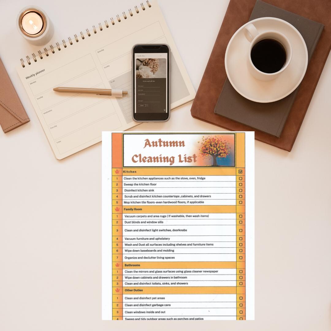 Fall Cleaning Checklist Printable, Holiday Cleaning Prep, Checklist ...
