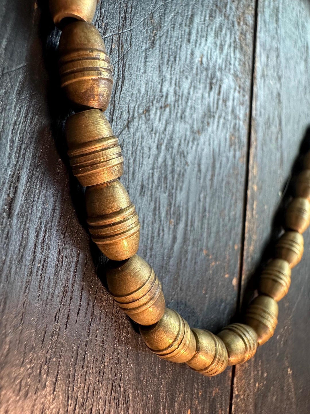 Nepal Handmade Copper Barrel Bead Strand | 6.5x10mm Ethnic Barrel ...