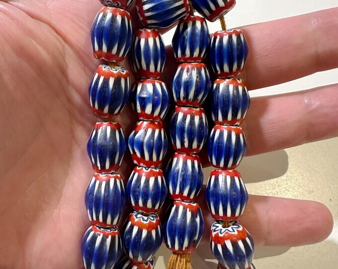 Amazing Venetian Inspired Chevron Glass Beads Necklace,nepal Beads ...