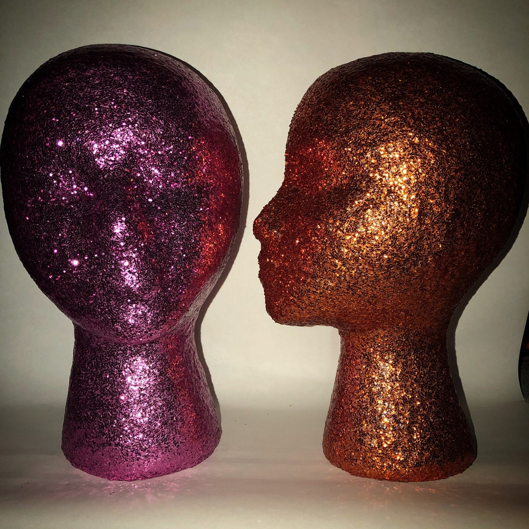 Glitter and Sparkle Wig Head for Decorative Purposes, Holding Wigs, or ...