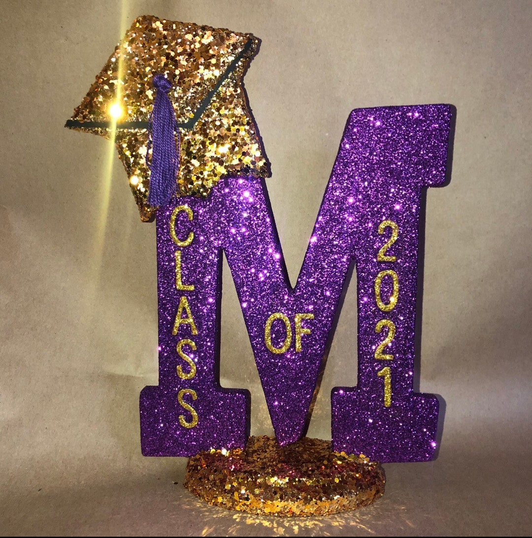Sparkly Graduation 8 Letters and Numbers With Personalized Colors - Etsy