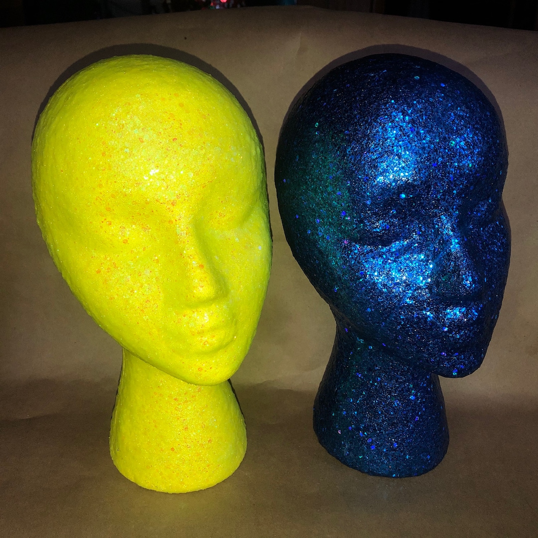 Glitter Wig Head: Salon Decor, Wig Holder, Any Color - Etsy