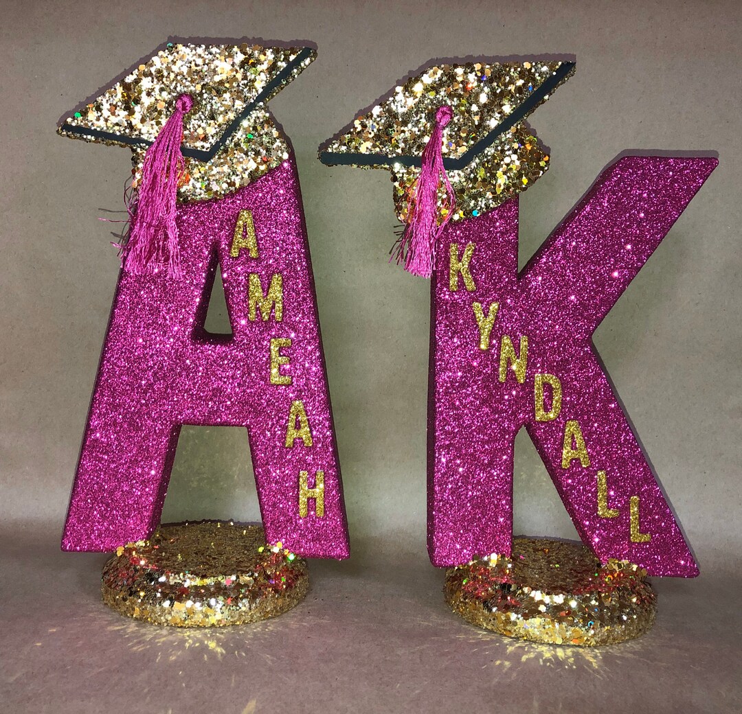 Personalized Sparkling Graduation Centerpieces 11 Tall Letters and ...