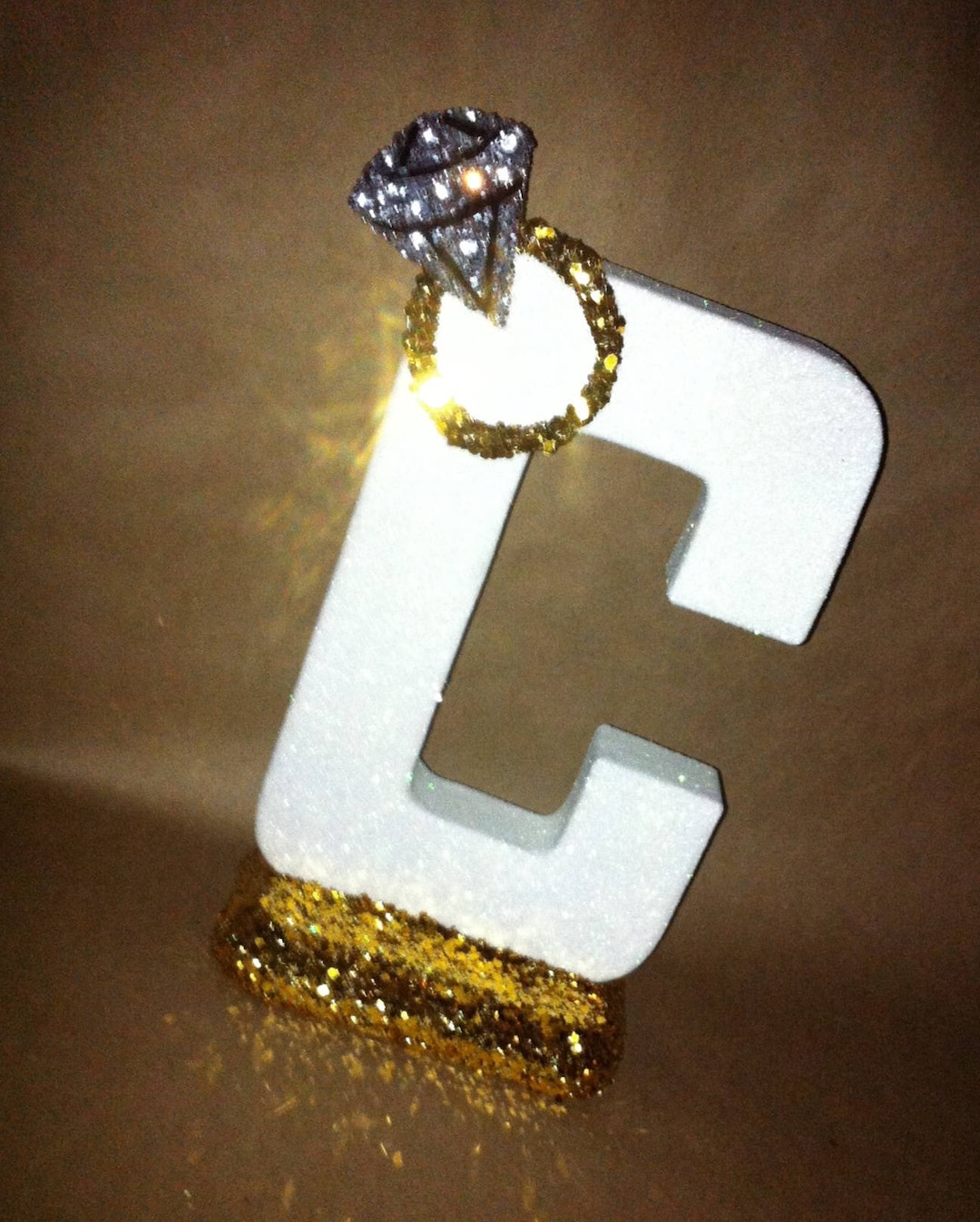 Sparkling Diamond Ring Letter: Bridal Shower Decor - Etsy