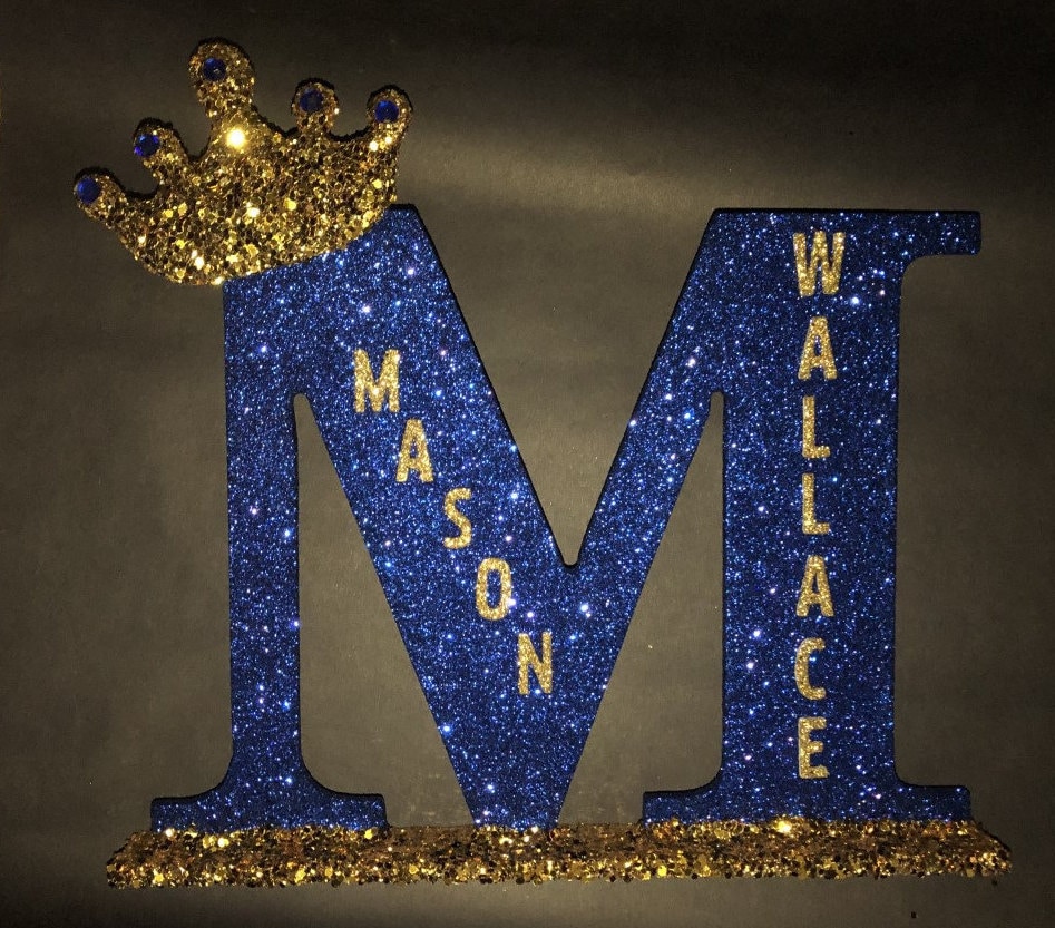 Sparkle Letters With Crown. Royal Themed Decoration for Party | Etsy