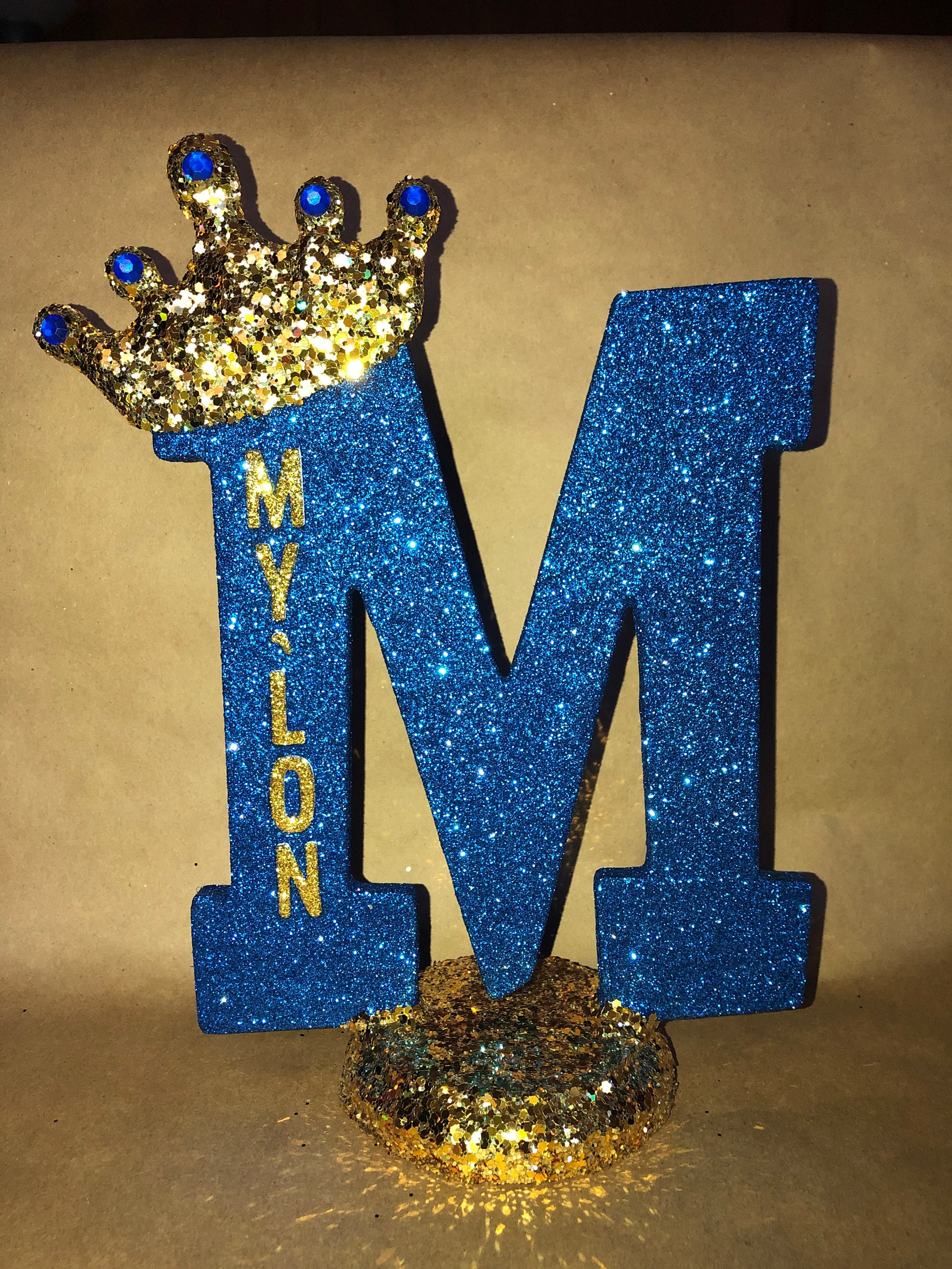 Sparkle Letters With Crown. Royal Themed Decoration for Party - Etsy