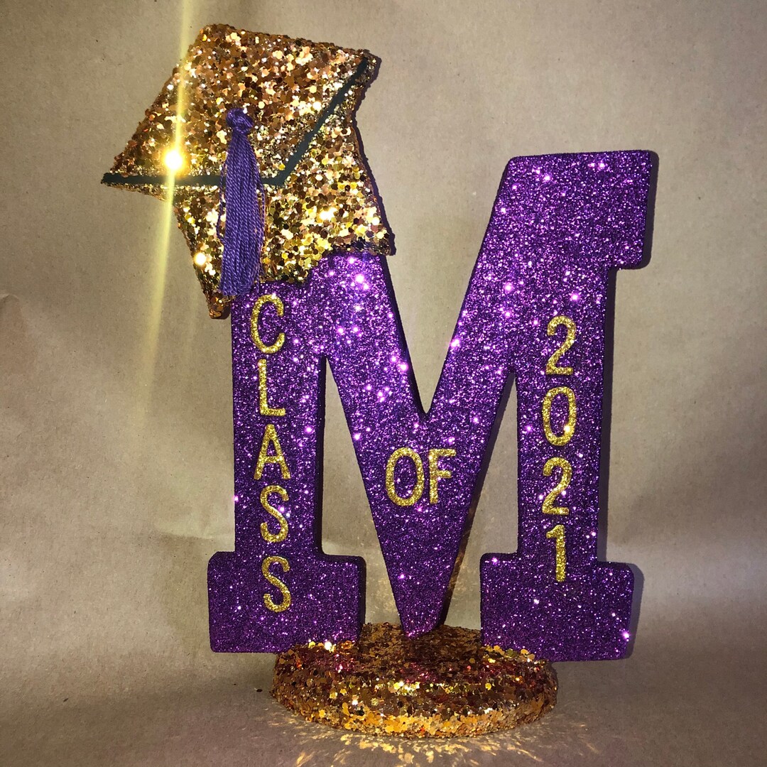 Personalized Sparkling Graduation Centerpieces 11” Tall Letters and ...