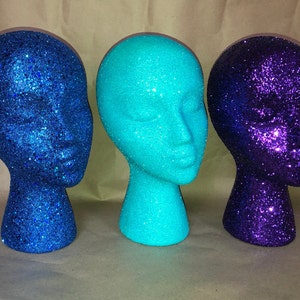 Glitter and Sparkle Wig Head for Decorative Purposes, Holding Wigs, or ...