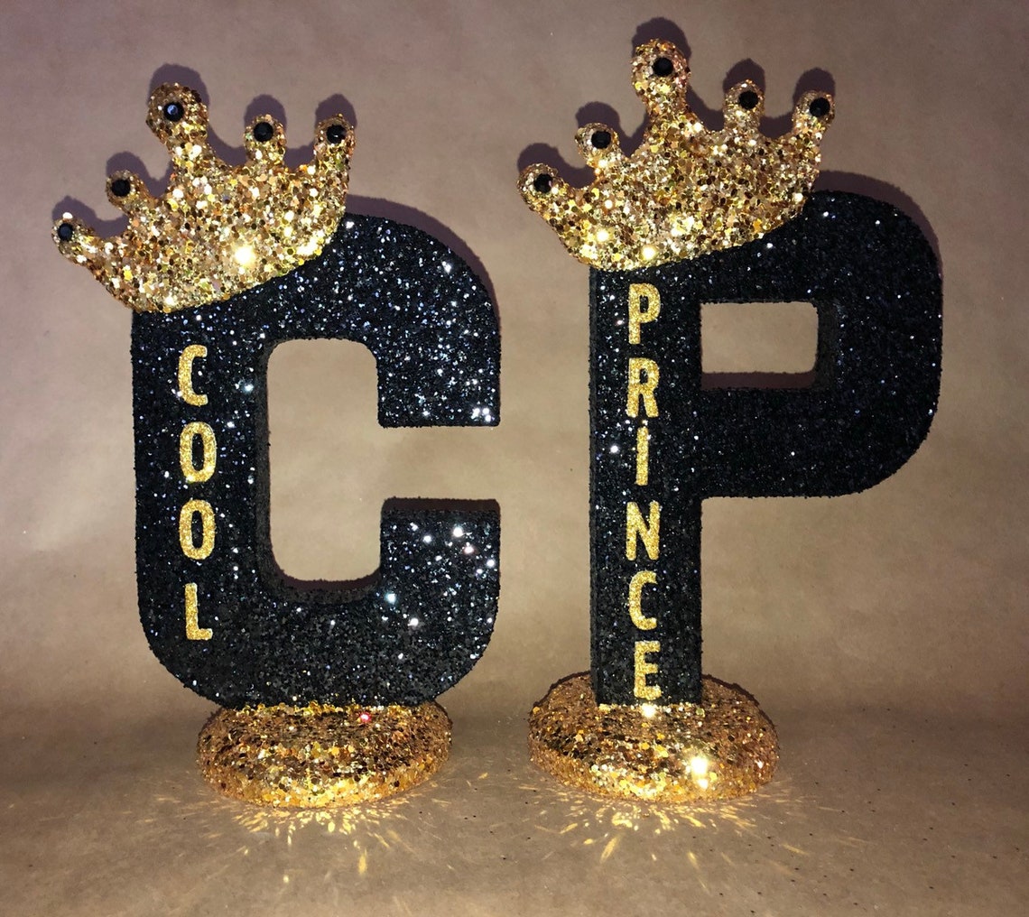 Sparkle Letters With Crown. Royal Themed Decoration for Party | Etsy