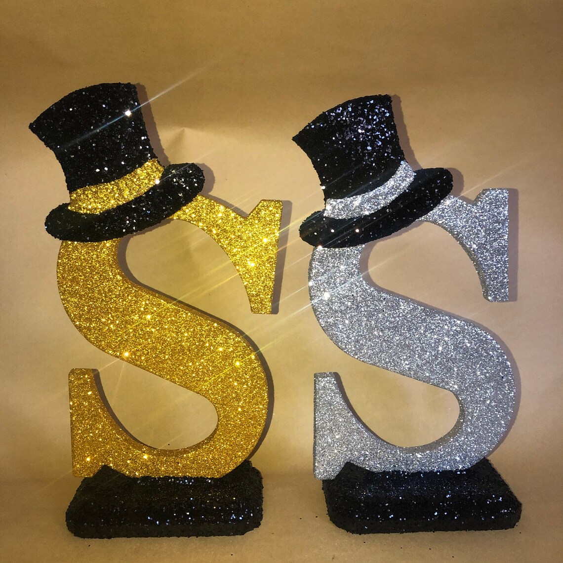 11 Top to Bottom Sparkly Top Hat Letters With Crown. Top Hat - Etsy