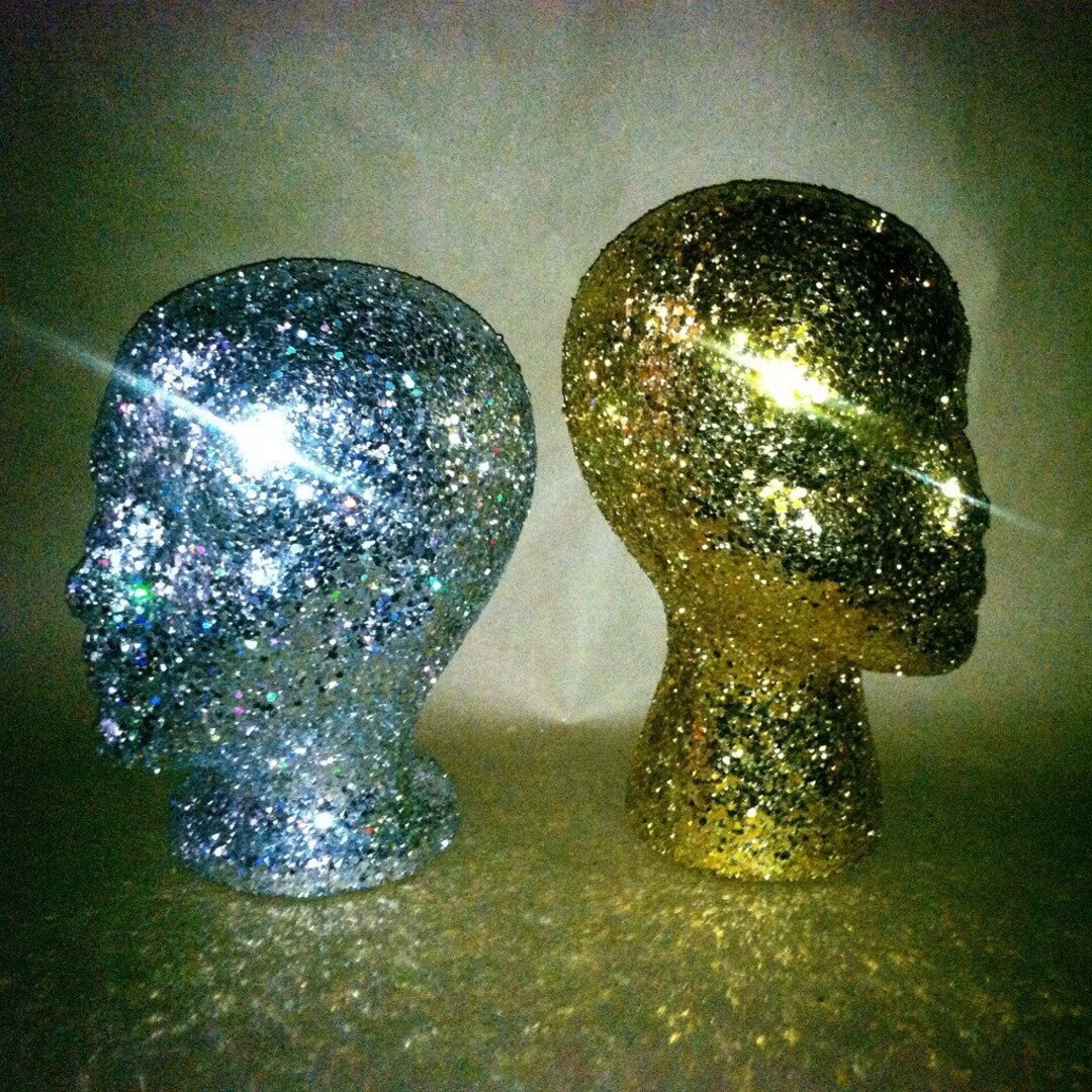 Glitter and Sparkle Wig Head for Decorative Purposes, Holding Wigs, or ...