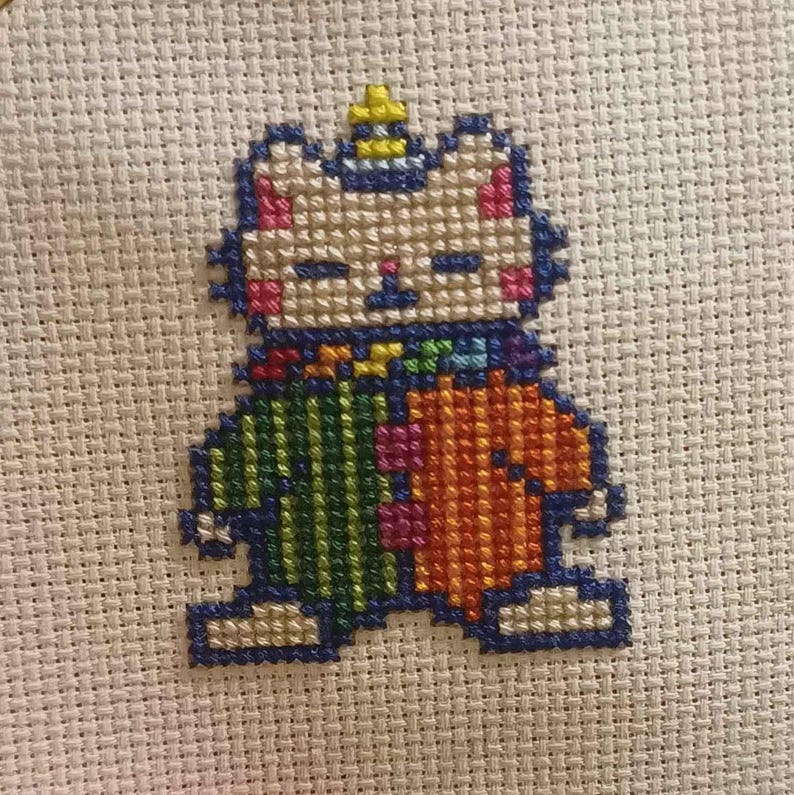 Jester Cat Cross Stitch - Etsy