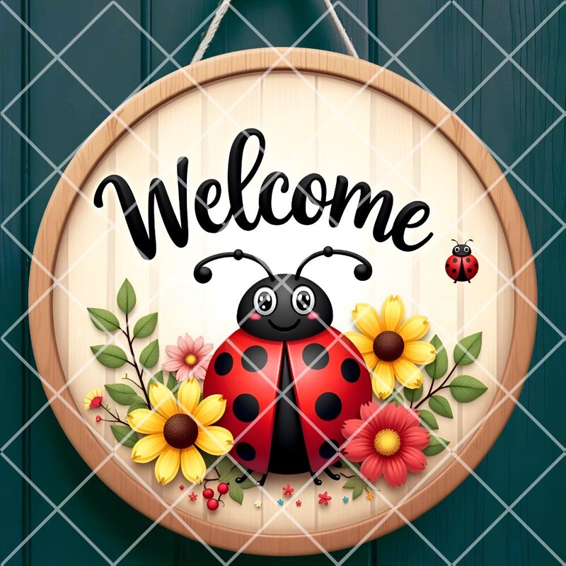 Ladybug Welcome Sign - Etsy