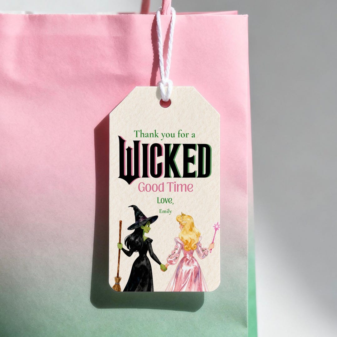 Wicked Gift Tag Party Favor Tag Template (digital Download) - Etsy