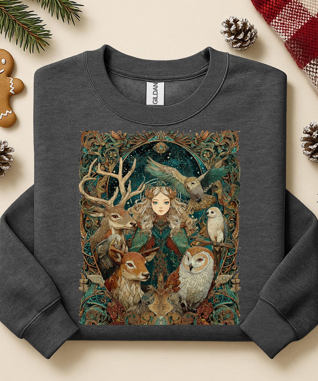 Pagan Yule Top Emily Balivet Inspired Art Witchy Solstice Shirt Forest ...