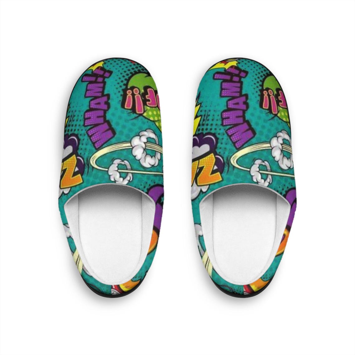 Wham Comic Book Style Slipper Women's Indoor Slippers Cozy House Shoes ...