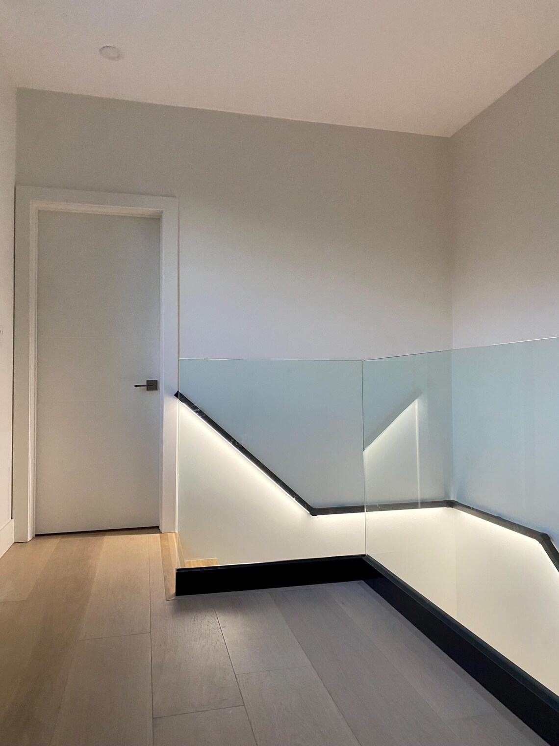 Modern Metal Stair Handrail With LED Light – Customizable, Motion ...