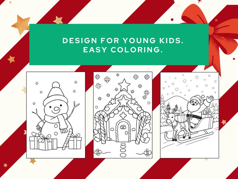 Christmas Coloring Pages - 6 Pages | for Kids Toddlers Preschoolers ...