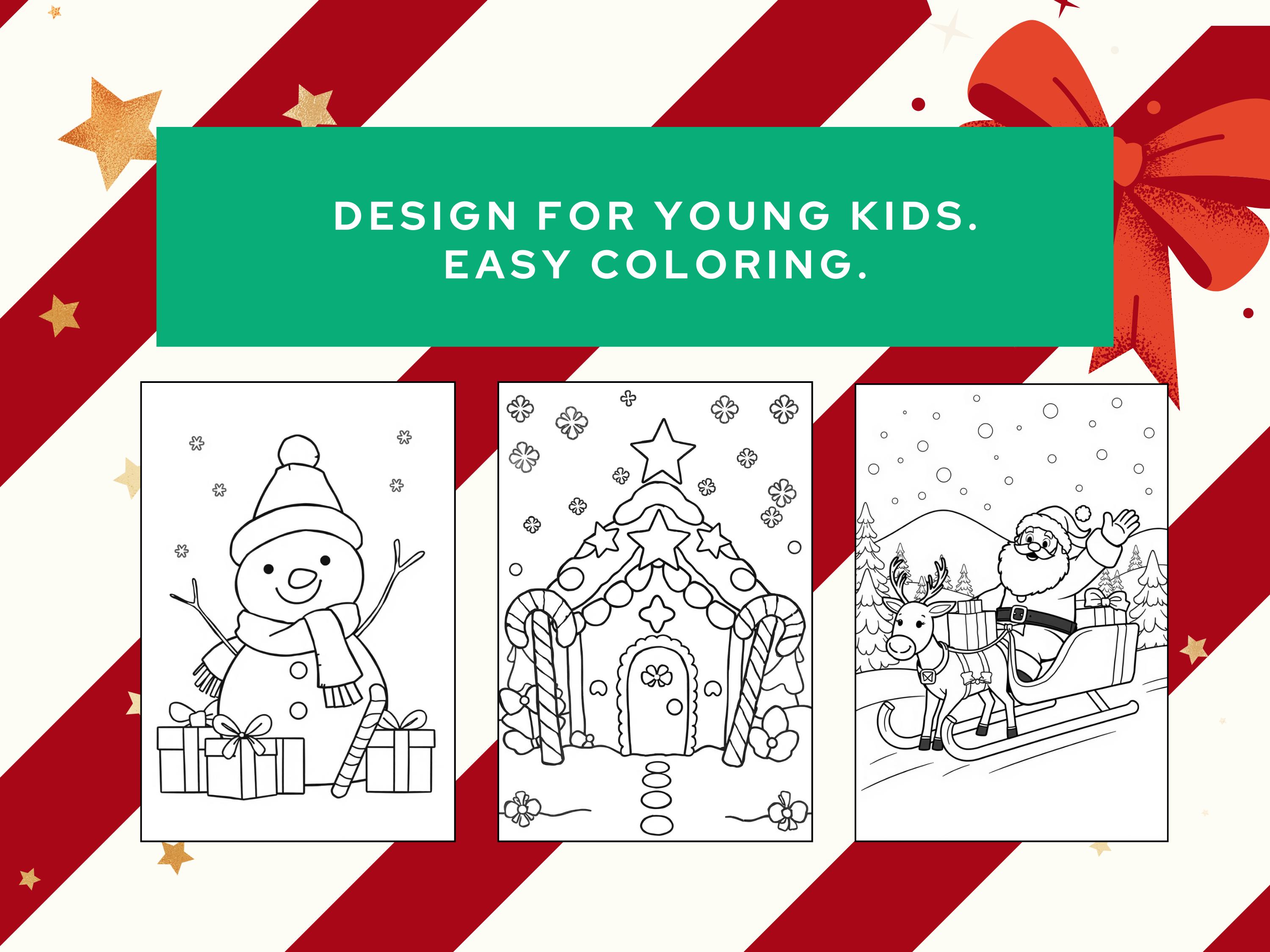 Christmas Coloring Pages - 6 Pages | for Kids Toddlers Preschoolers ...