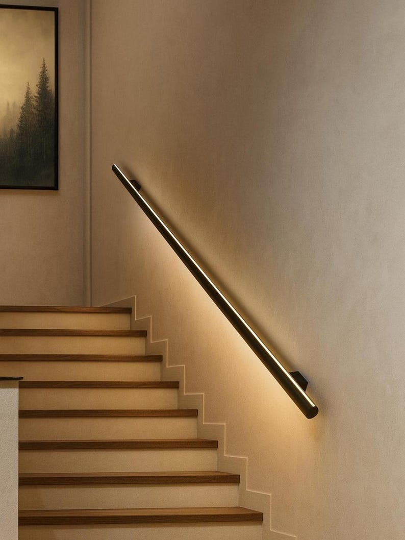 LED Handrail Custom Handrail for Stairs | Modern Handrail | Black ...
