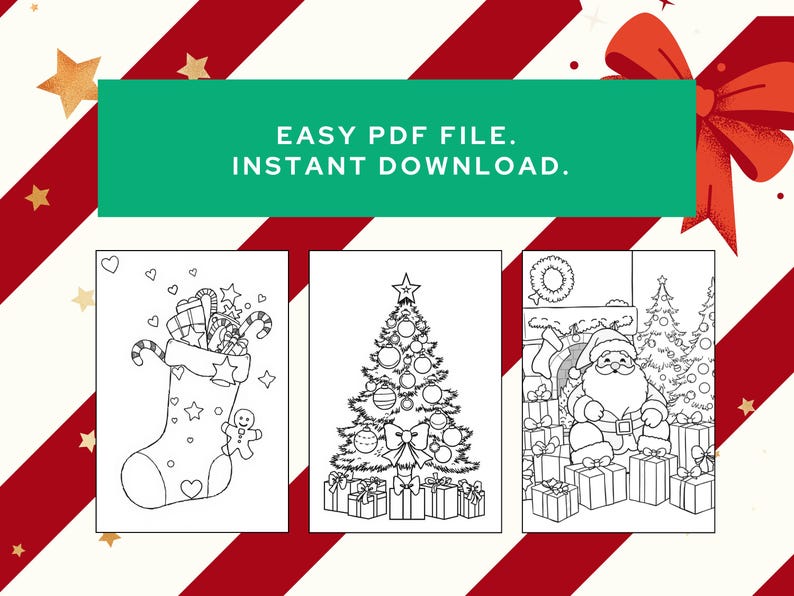 Christmas Coloring Pages - 6 Pages | for Kids Toddlers Preschoolers ...