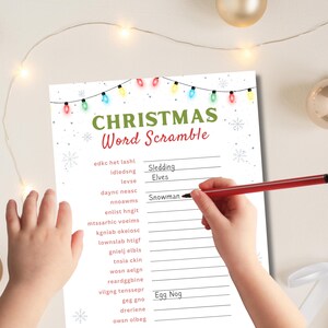 Printable Christmas Word Scramble | Fun Holiday Party Game for Kids ...