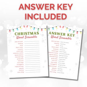 Printable Christmas Word Scramble | Fun Holiday Party Game for Kids ...