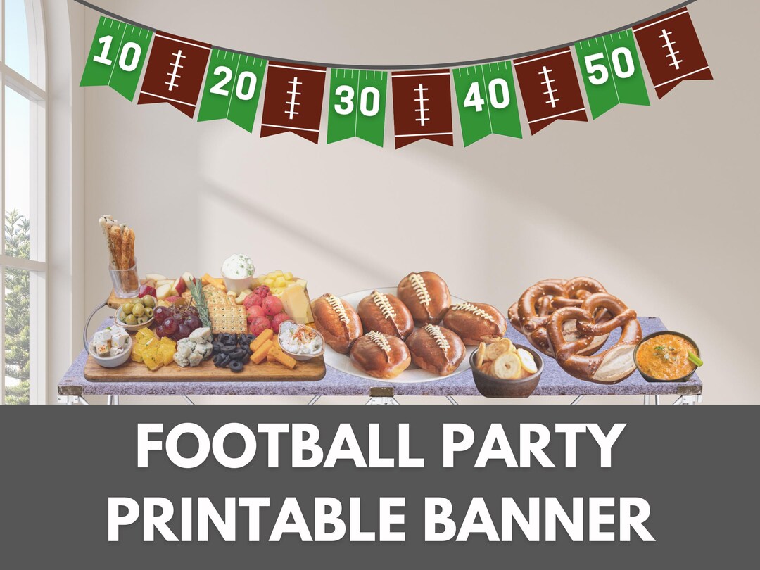 Printable Football Banner, Super Bowl Decor, Football Party Bunting ...