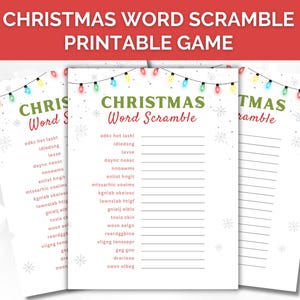 Printable Christmas Word Scramble | Fun Holiday Party Game for Kids ...