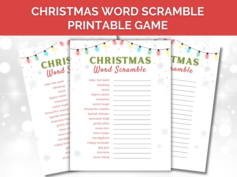 Printable Christmas Word Scramble | Fun Holiday Party Game for Kids ...