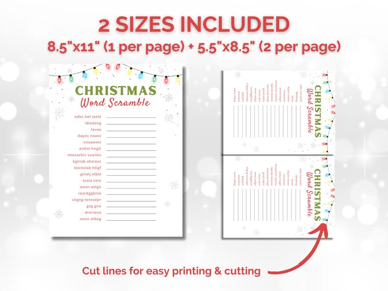 Printable Christmas Word Scramble | Fun Holiday Party Game for Kids ...