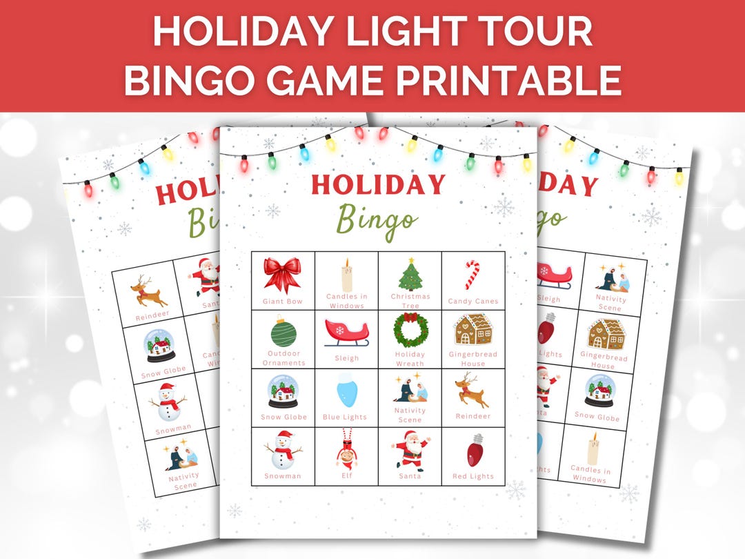 Holiday Light Bingo Printable – Christmas Bingo Game for Kids ...
